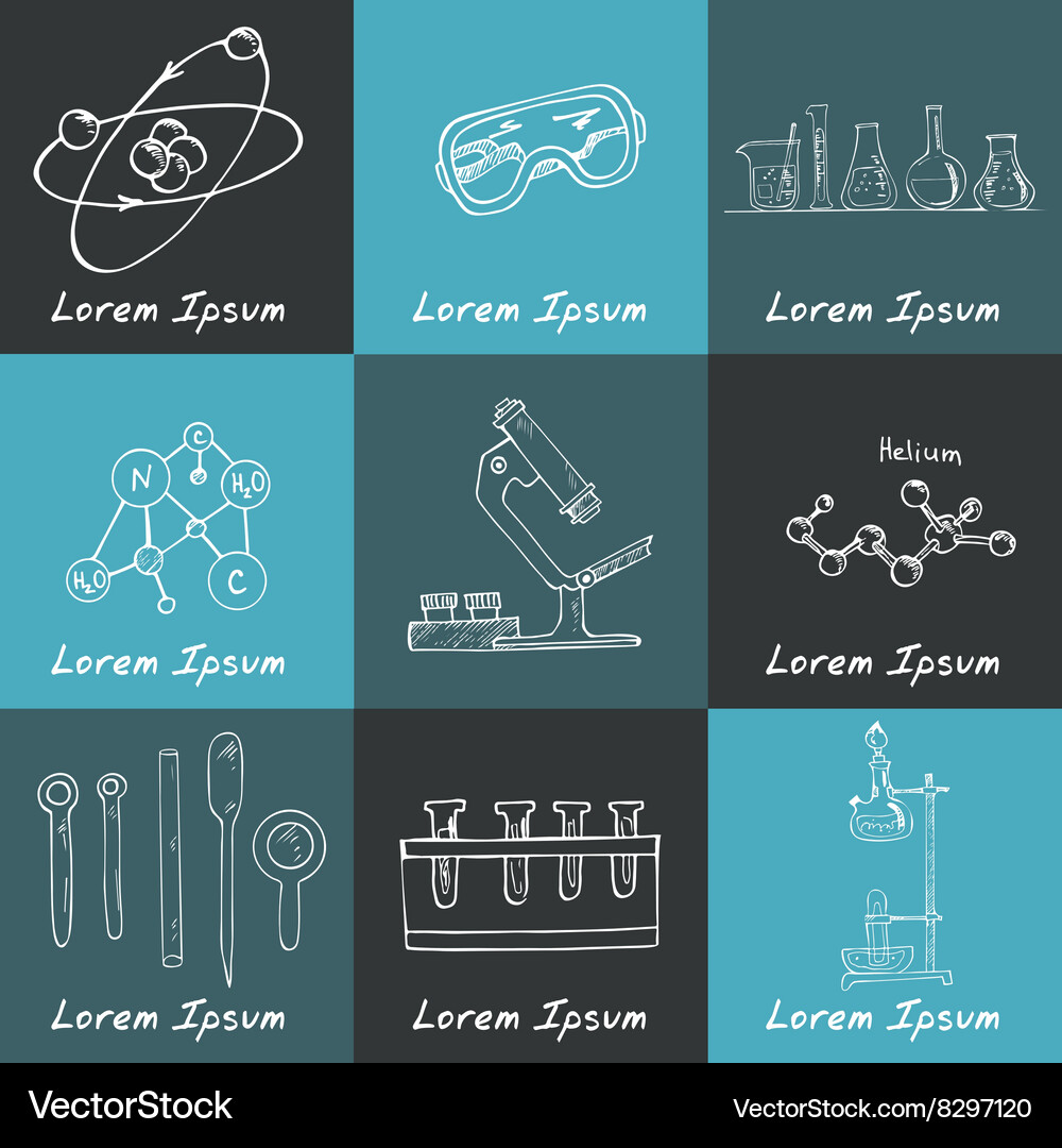 Collection of hand drawn doodle science Royalty Free Vector