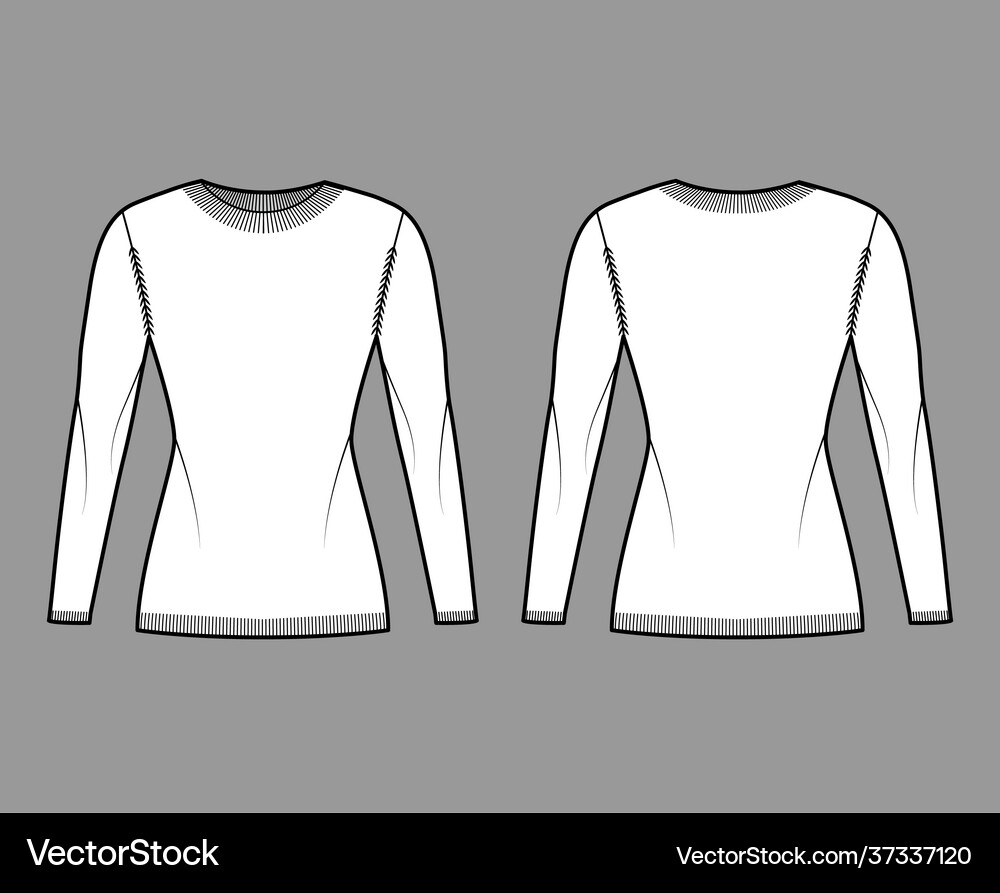 Crew neck sweater technical fashion Royalty Free Vector