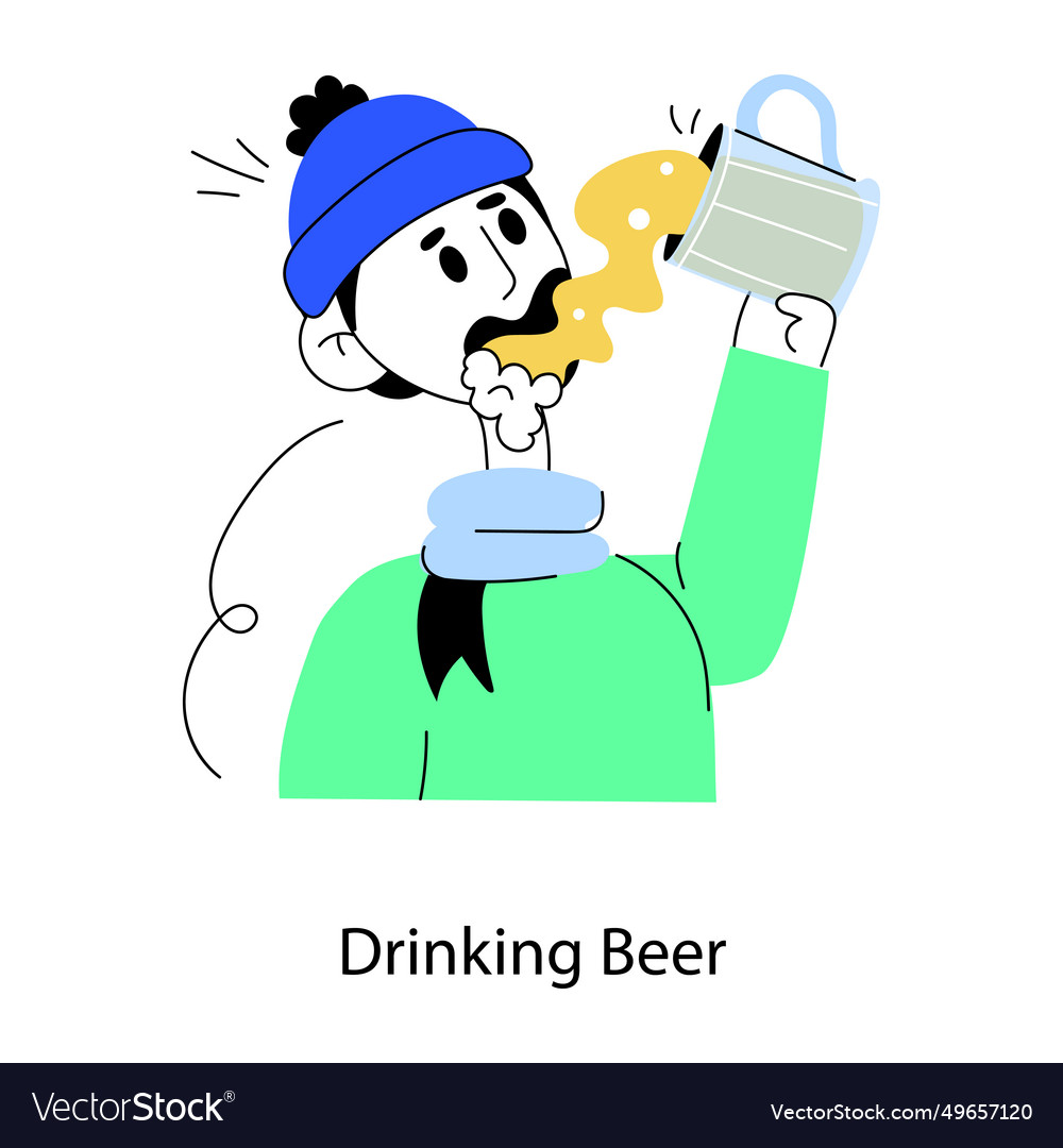 Drinking beer Royalty Free Vector Image - VectorStock