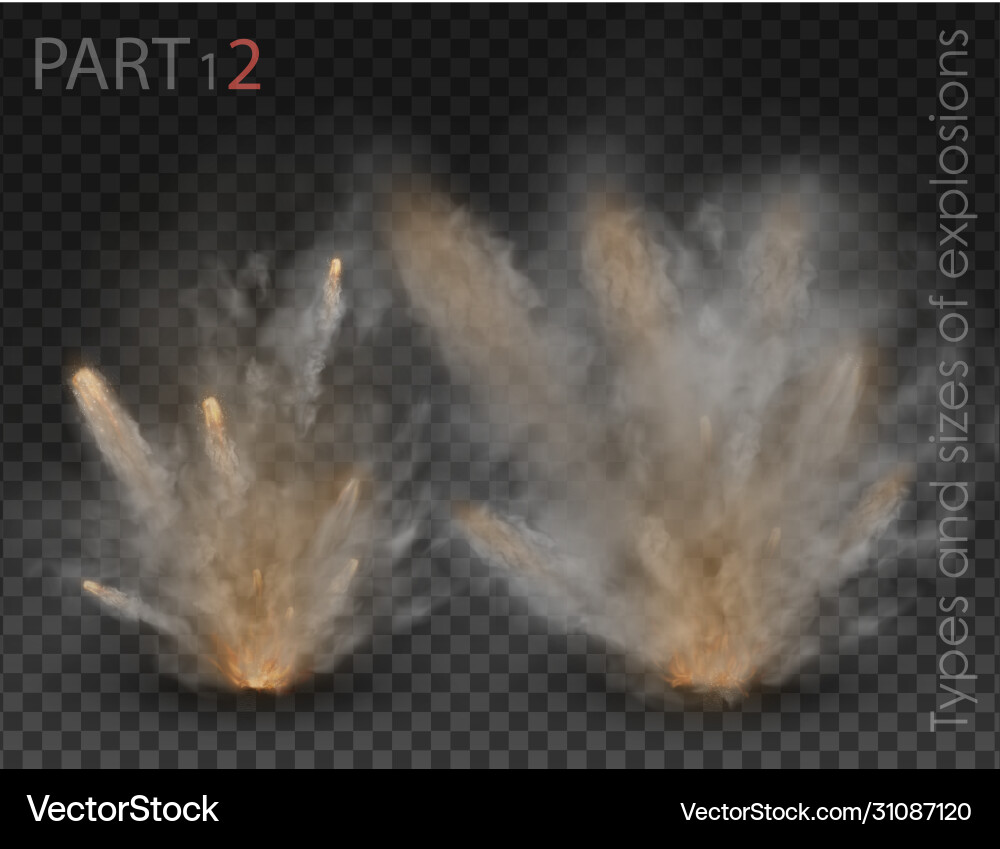 Fog set with different types and sizes of Vector Image