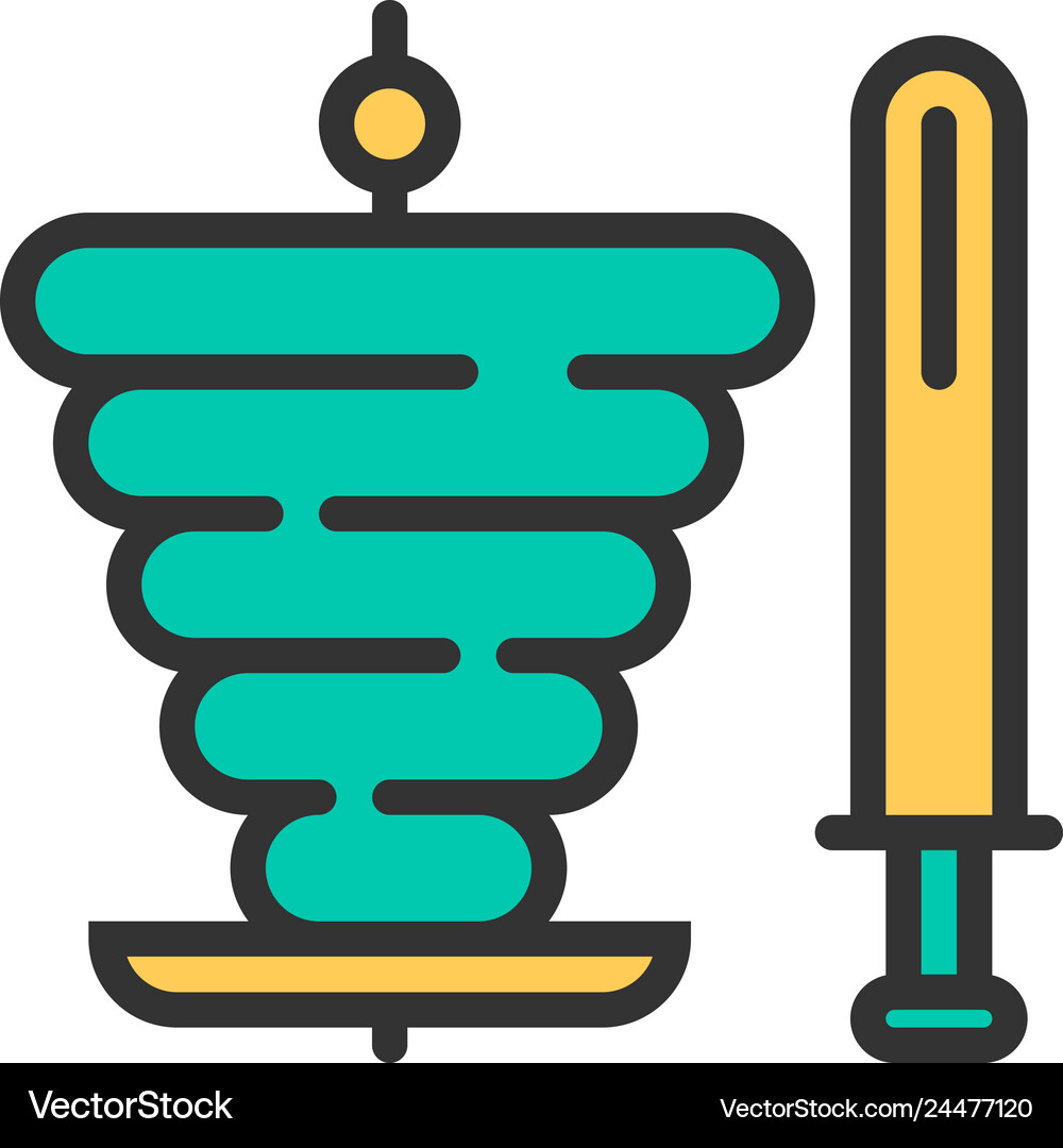 Kebab icon design gastronomy icon design Vector Image