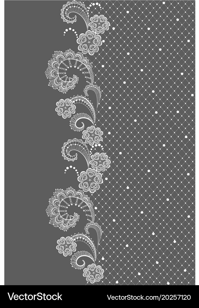 Lace Border Pattern - White & Gray Royalty Free Vector