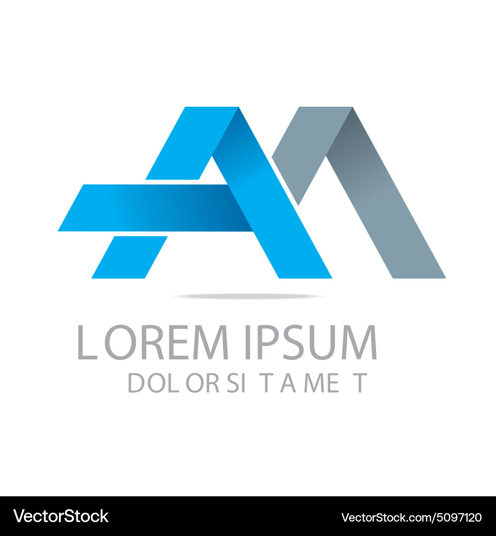 Logo am lettermark abstract business Royalty Free Vector