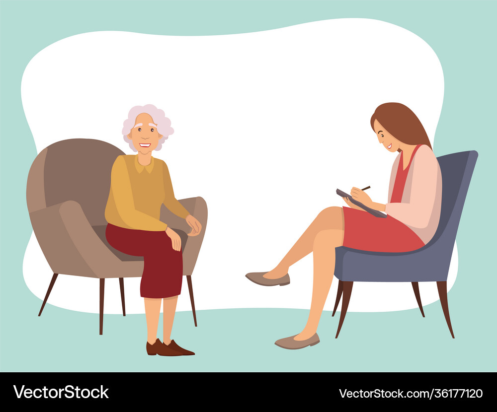 Patient at a reception psychotherapies Royalty Free Vector