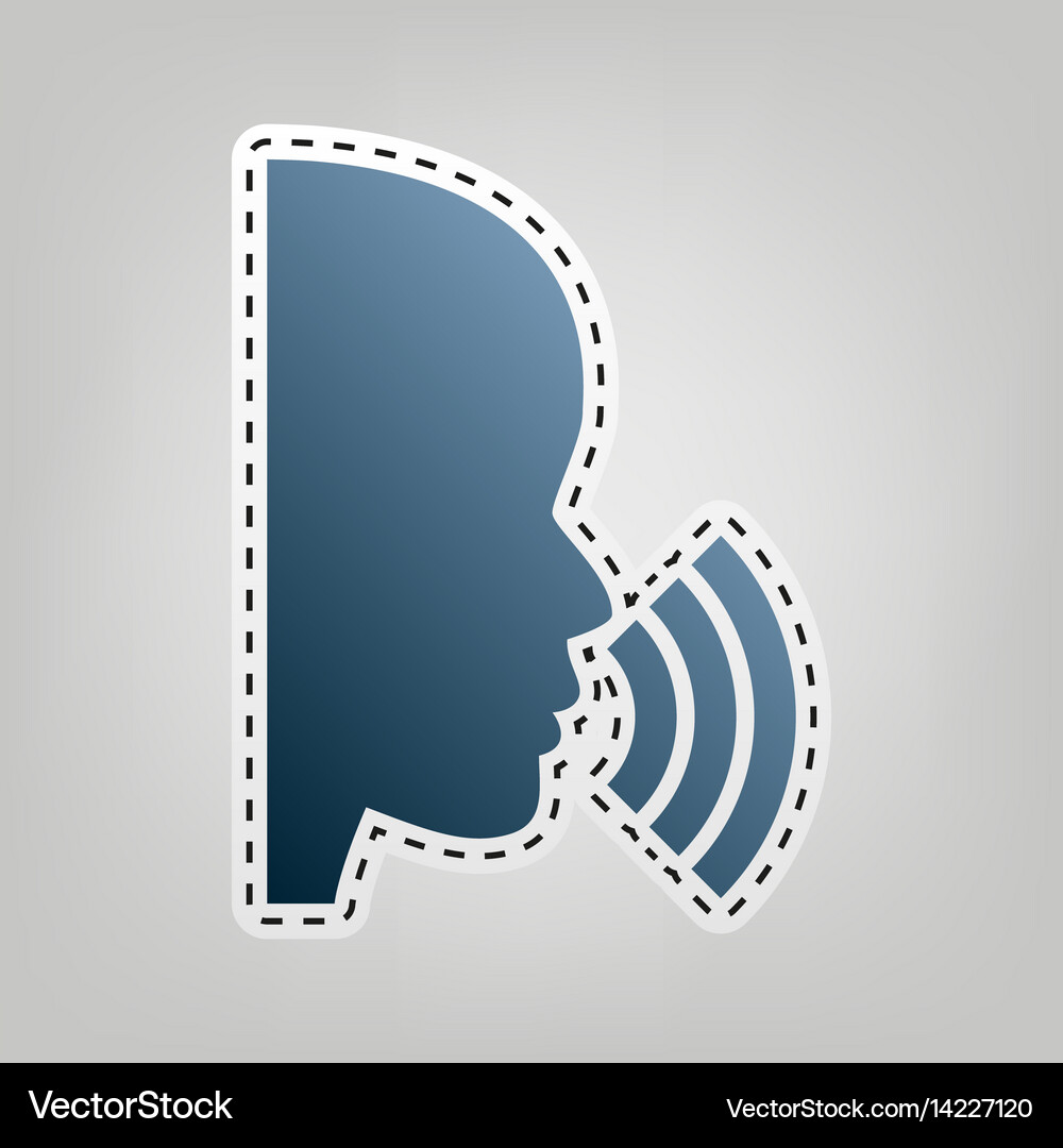 People speaking or singing sign blue icon Vector Image