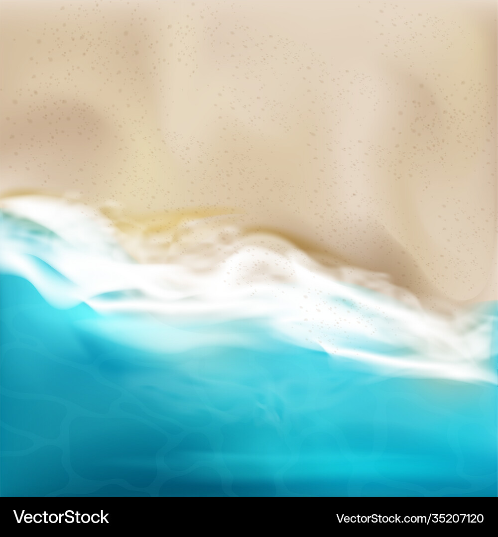 Realistic detailed 3d top view sea wave Royalty Free Vector