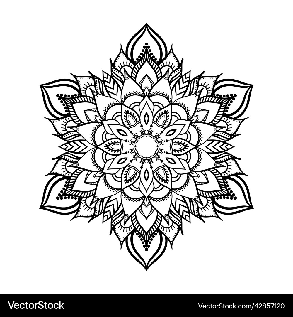 Round mandala for design coloring book page Vector Image