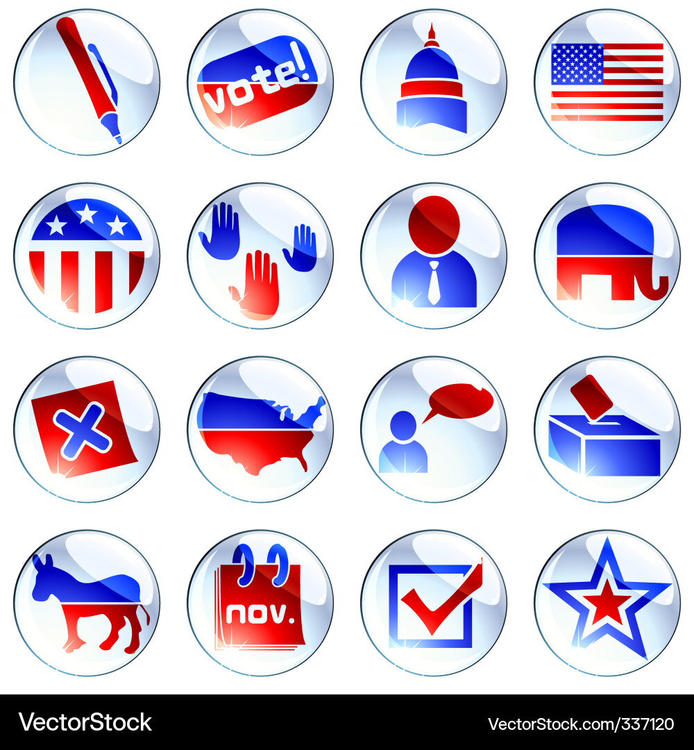 Set of political buttons Royalty Free Vector Image