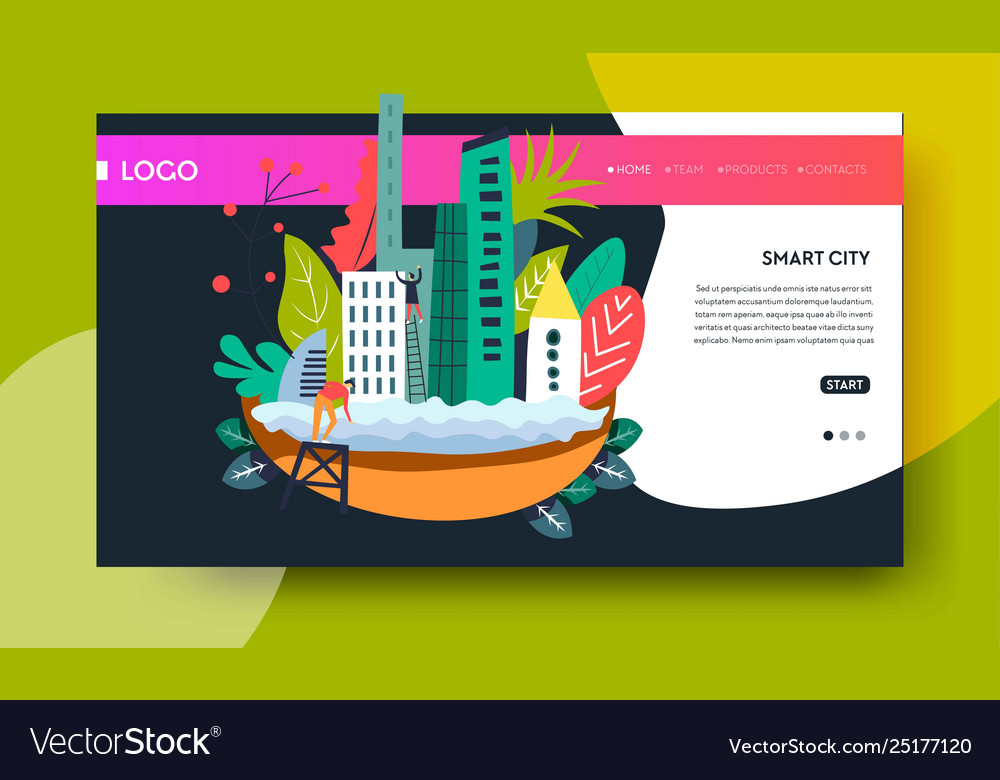 Smart city modern technology online web page Vector Image