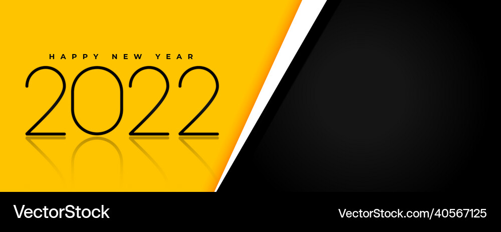 2022 simple reflective new year banner design Vector Image