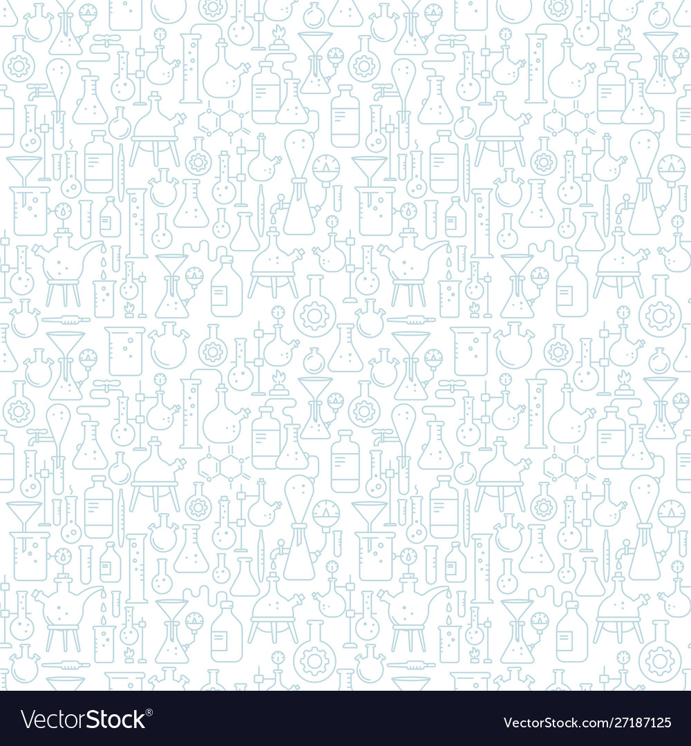 Chemistry science lab seamless pattern background Vector Image