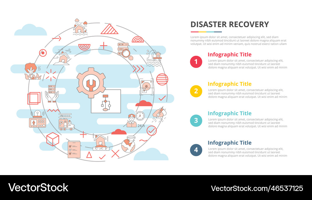 Disaster recovery concept for infographic Vector Image