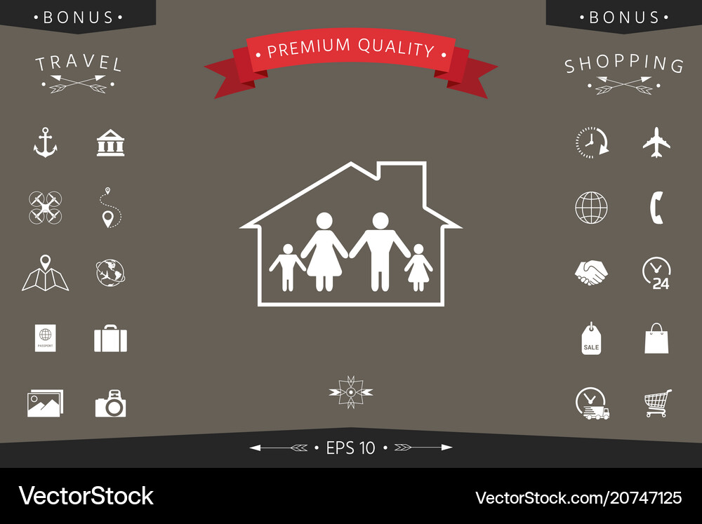Family home icon Royalty Free Vector Image - VectorStock