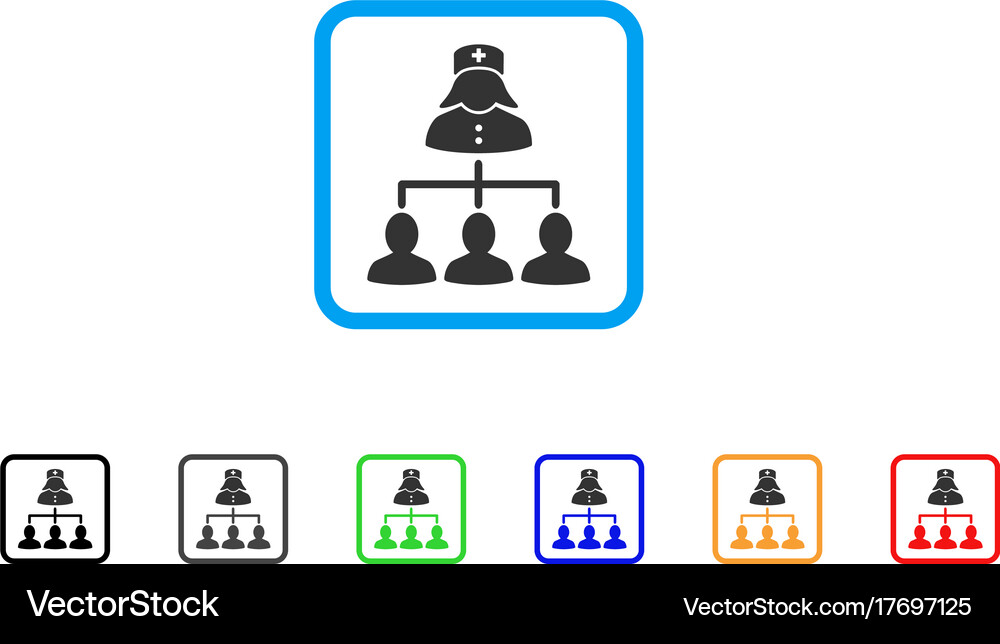 Nurse patients connections framed icon Royalty Free Vector