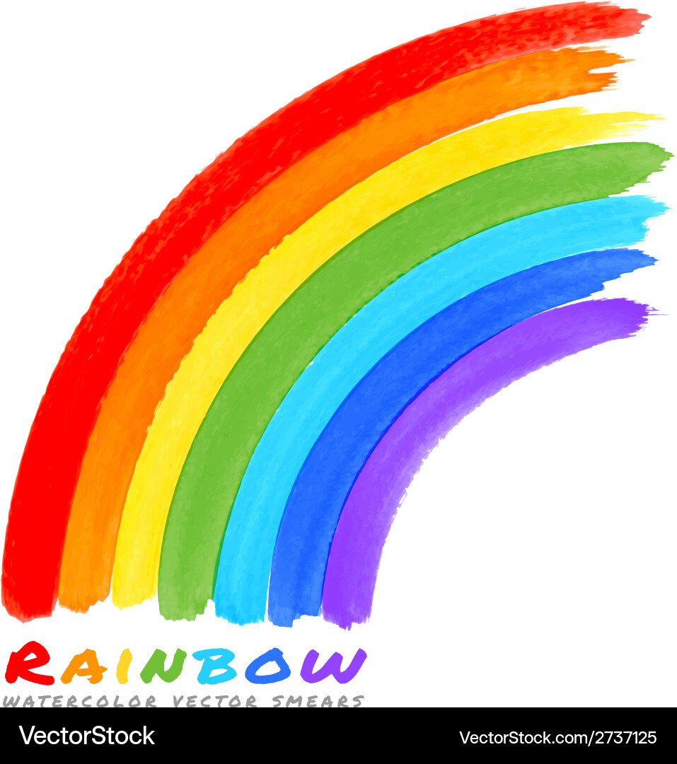 Rainbow watercolor brush smears Royalty Free Vector Image