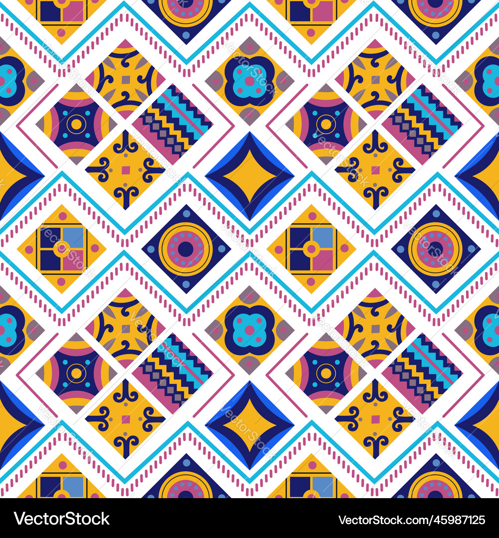 Seamless pattern of tribal background square Vector Image