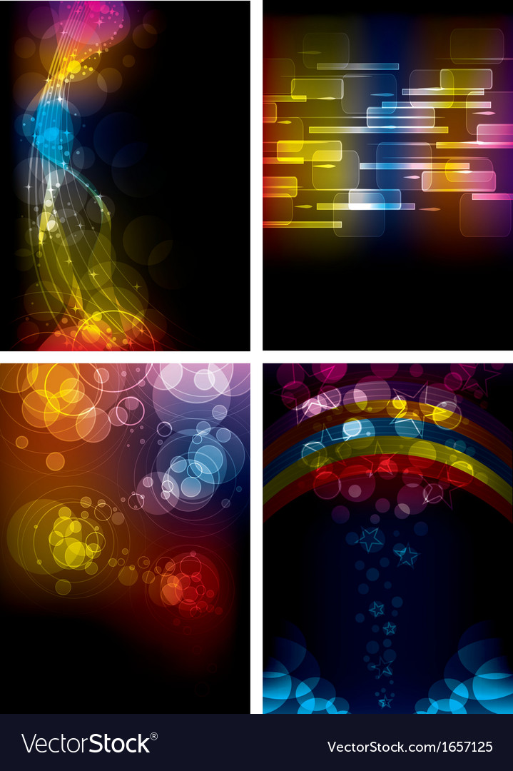 Set of abstract rainbow backgrounds Royalty Free Vector