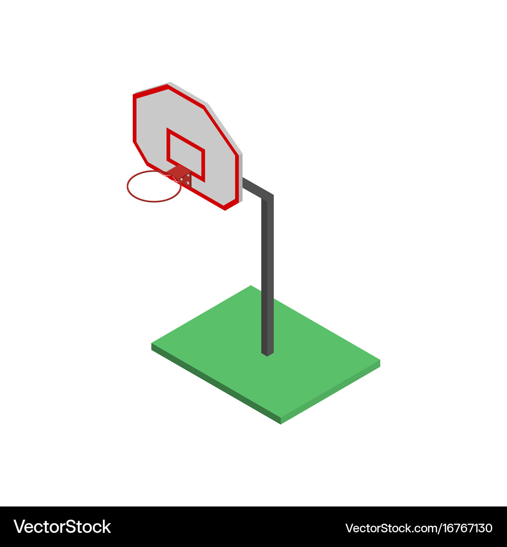 Basketball shield with basket in isometric Vector Image