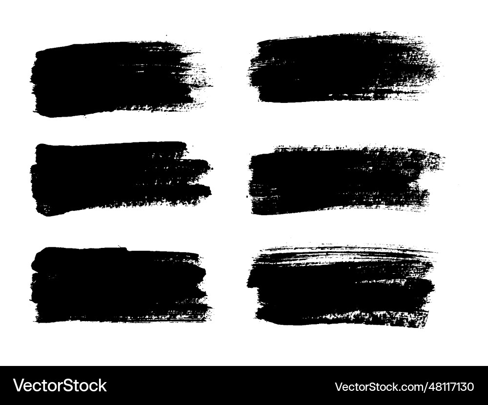 Black paint ink brush stroke brush line Royalty Free Vector