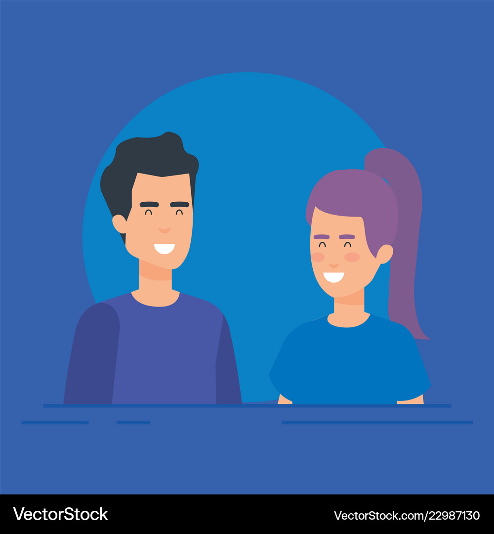 Couple avatar characters icons Royalty Free Vector Image