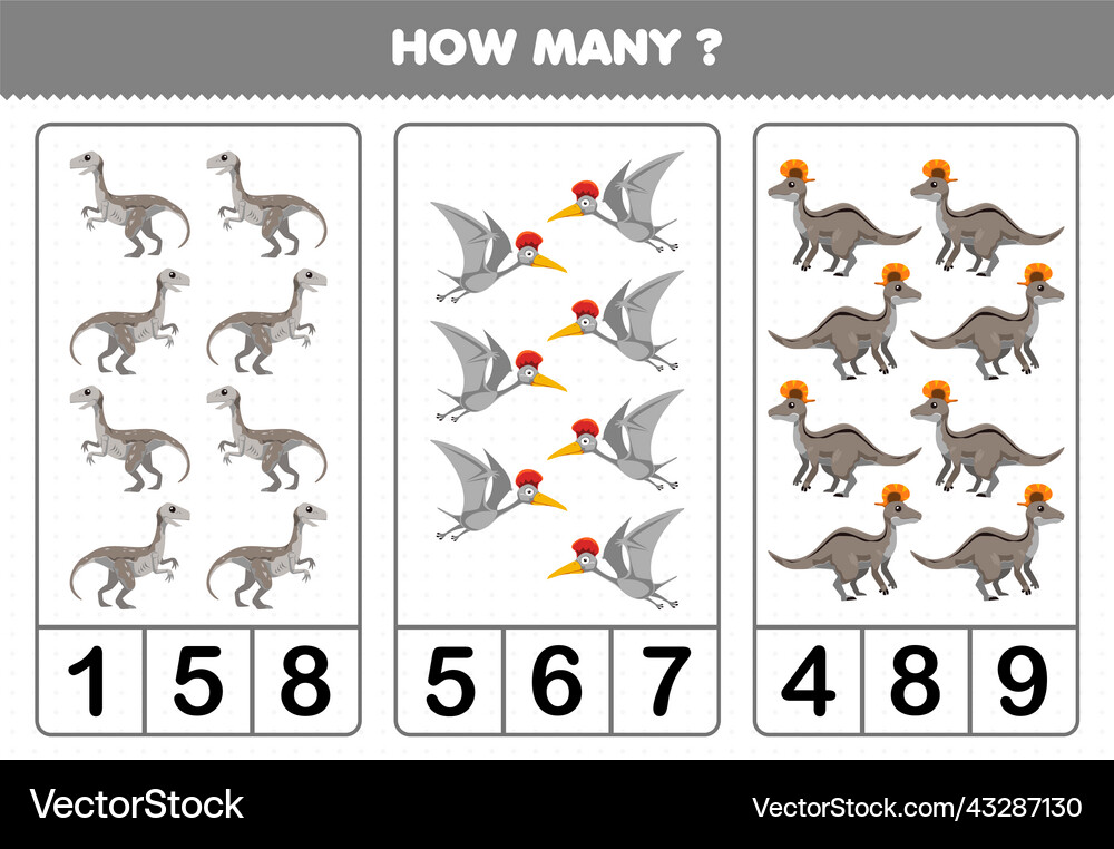 Education game for children counting how many Vector Image