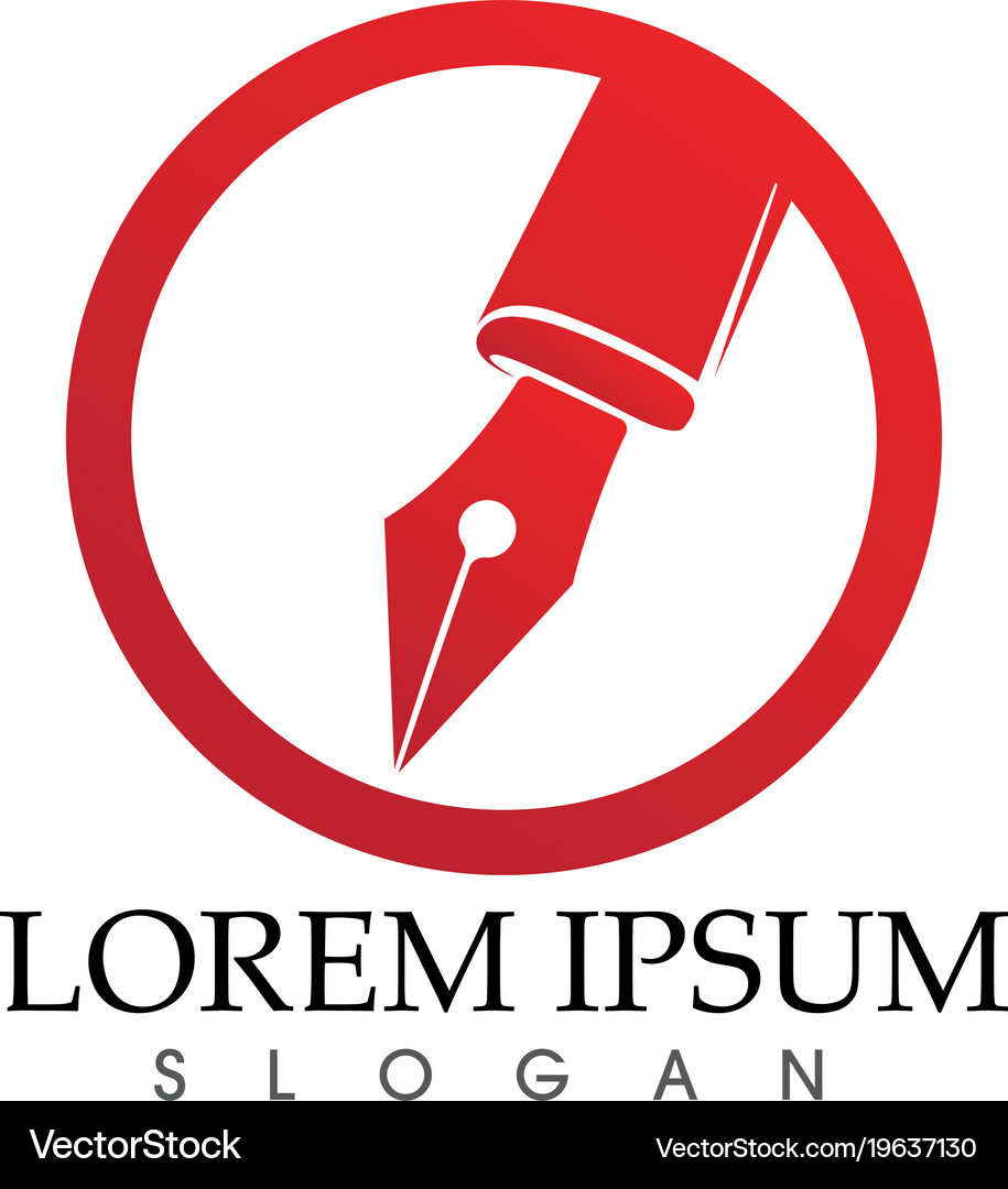 Feather pen write sign logo template app icons Vector Image