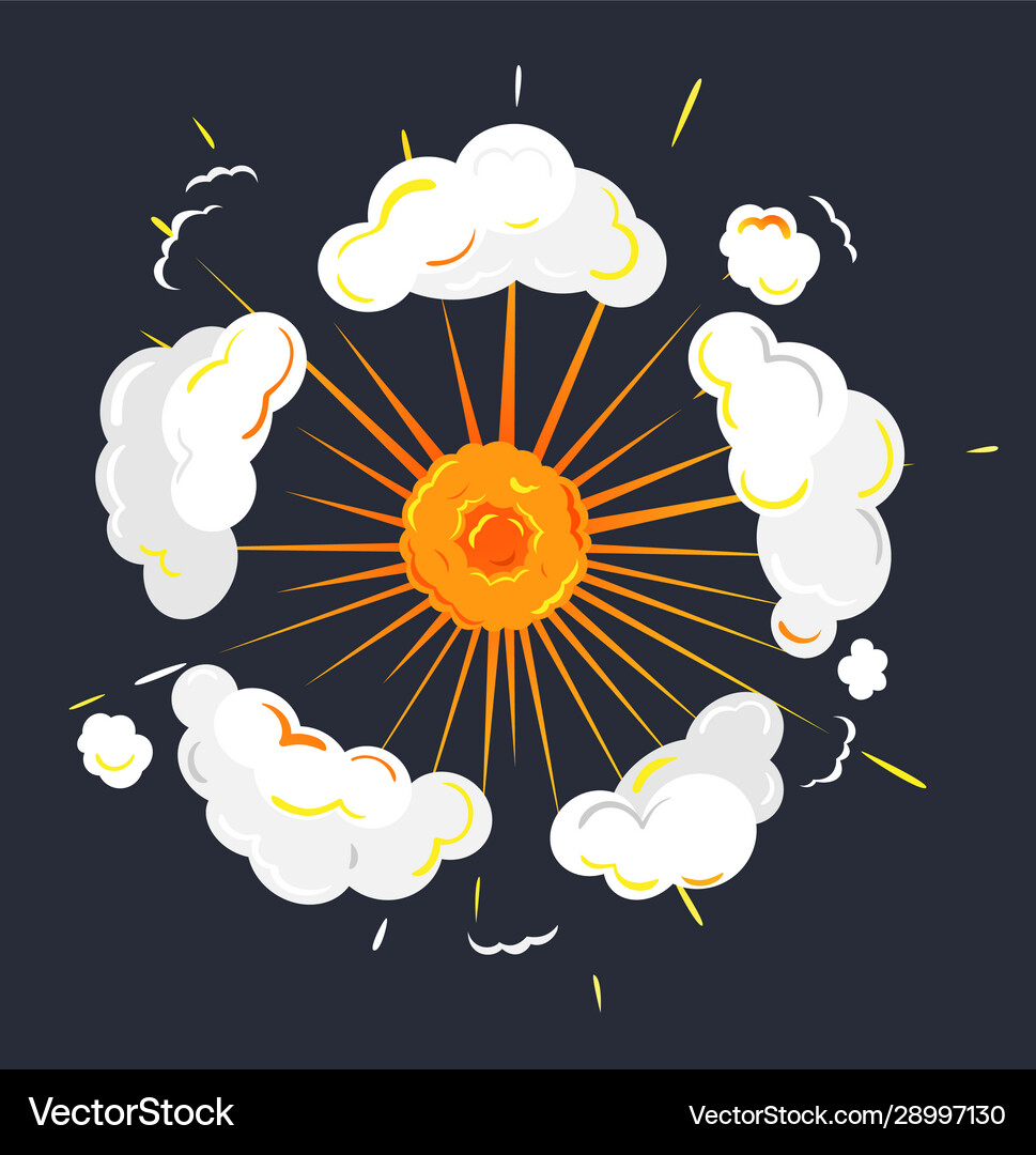 Fireball with smoke and flame plasma or ball Vector Image