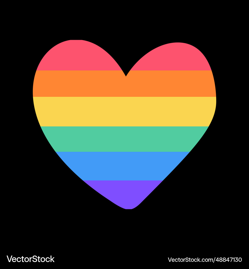 Heart shape with rainbow color pride day icon Vector Image