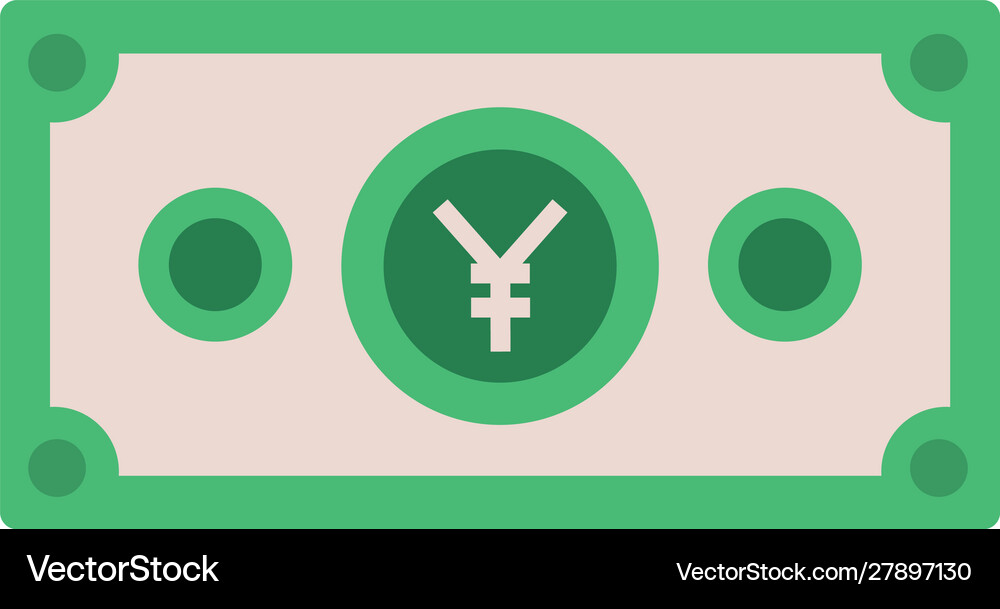 Isolated chinese yuan bill design Royalty Free Vector Image