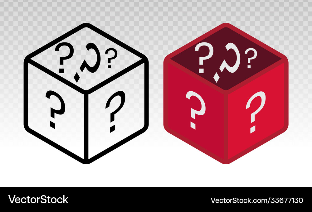 Mystery box or random loot box and gift box Vector Image