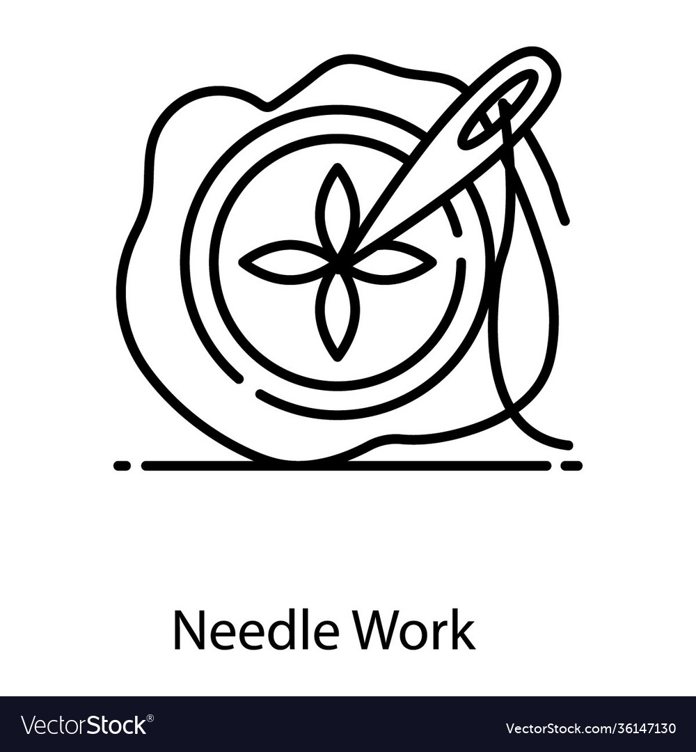 Needle work Royalty Free Vector Image - VectorStock