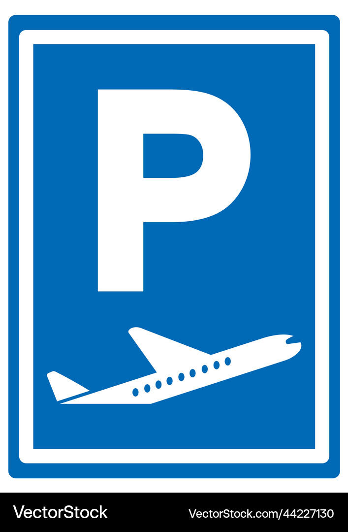 Parking airplane road sign – Royalty-Free Vector | VectorStock