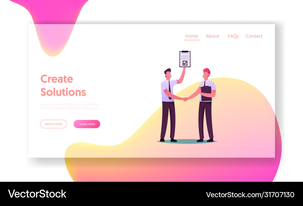 Partners and partnership landing page template Vector Image