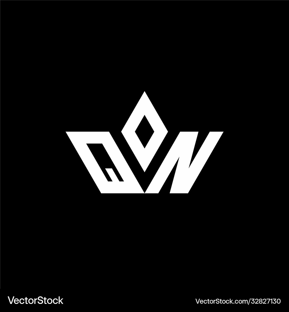 Qn monogram logo with crown shape luxury style Vector Image