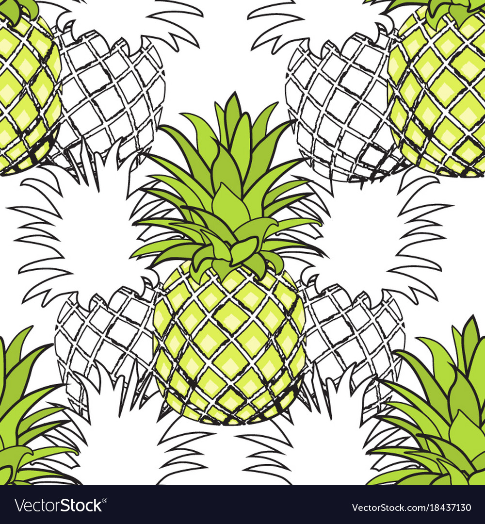 Seamless pattern pineapple Royalty Free Vector Image