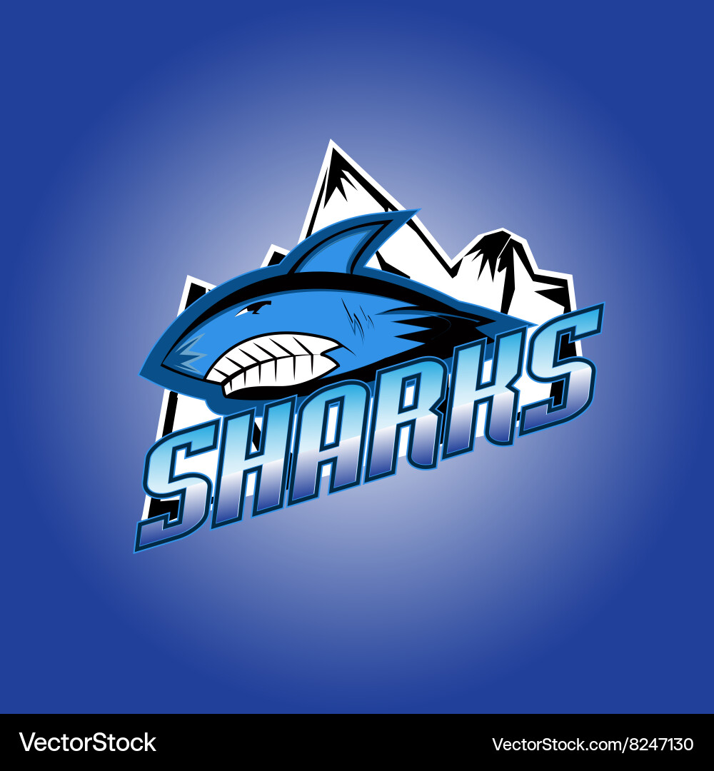 Sharks club professional logo Royalty Free Vector Image