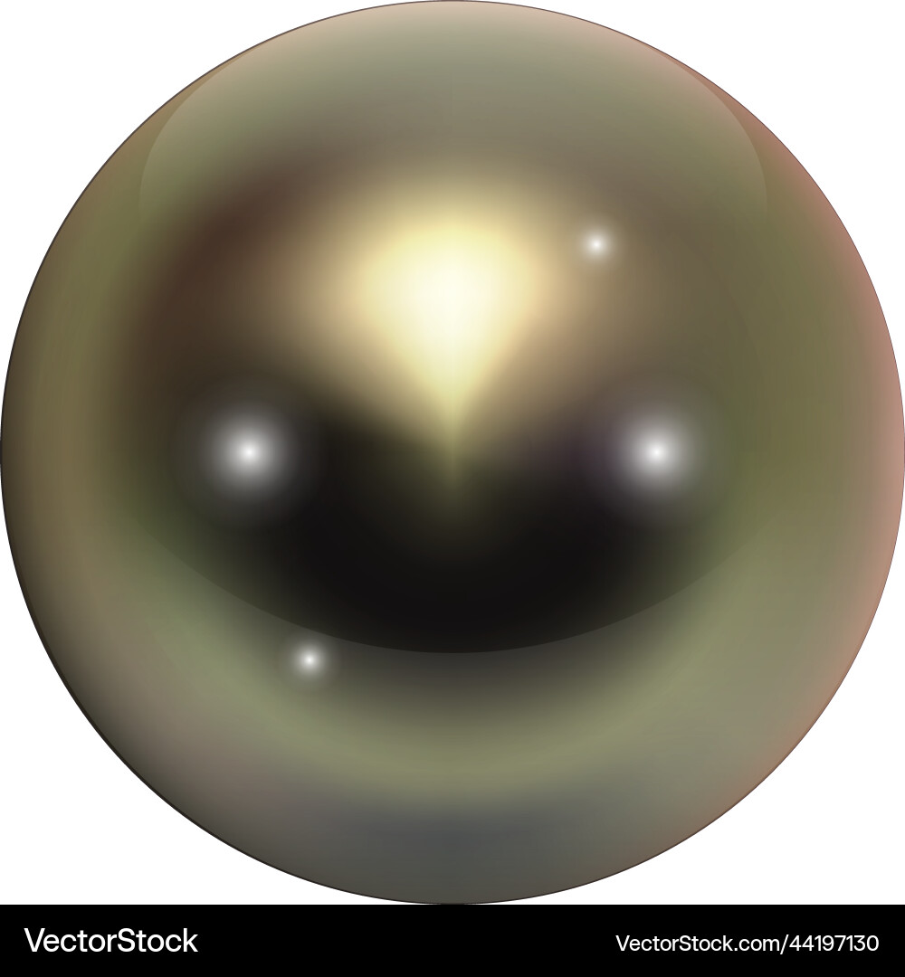 Shiny metal sphere glossy realistic shell pearl Vector Image