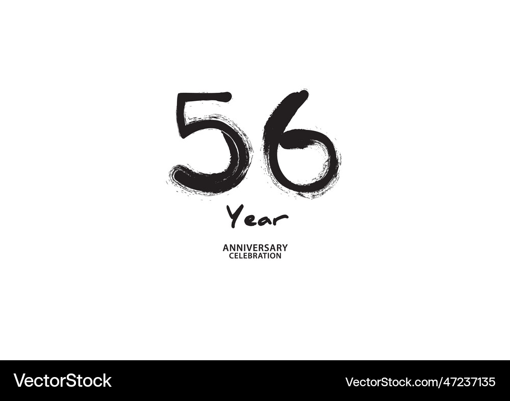 56 year anniversary celebration logotype on white Vector Image