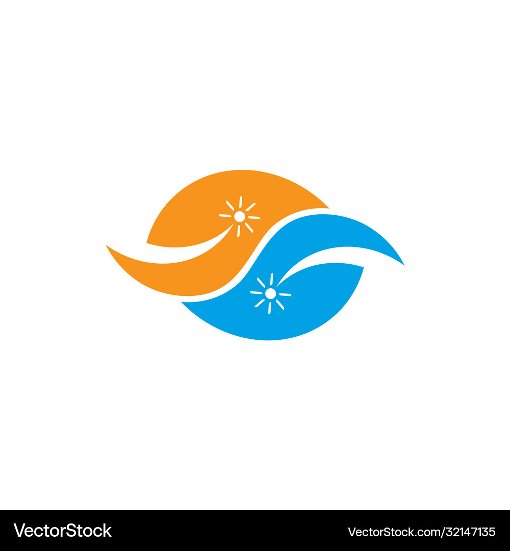 Abstract sun waves curves geometric symbol logo Vector Image