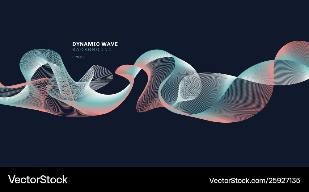 Abstract technolog with dynamic waves lines on Vector Image