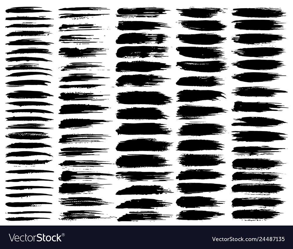 Black ink grunge brush strokes Royalty Free Vector Image