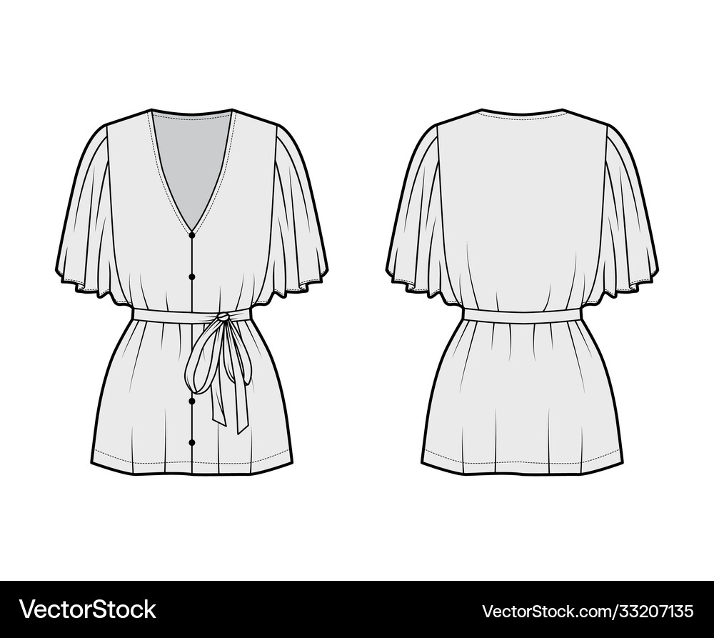 Blouse technical fashion with flare Royalty Free Vector