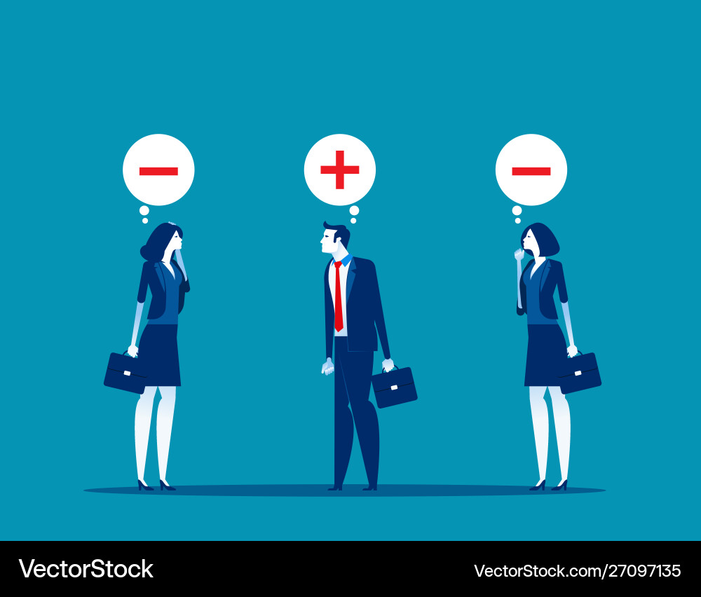 Business people with positive and negative Vector Image