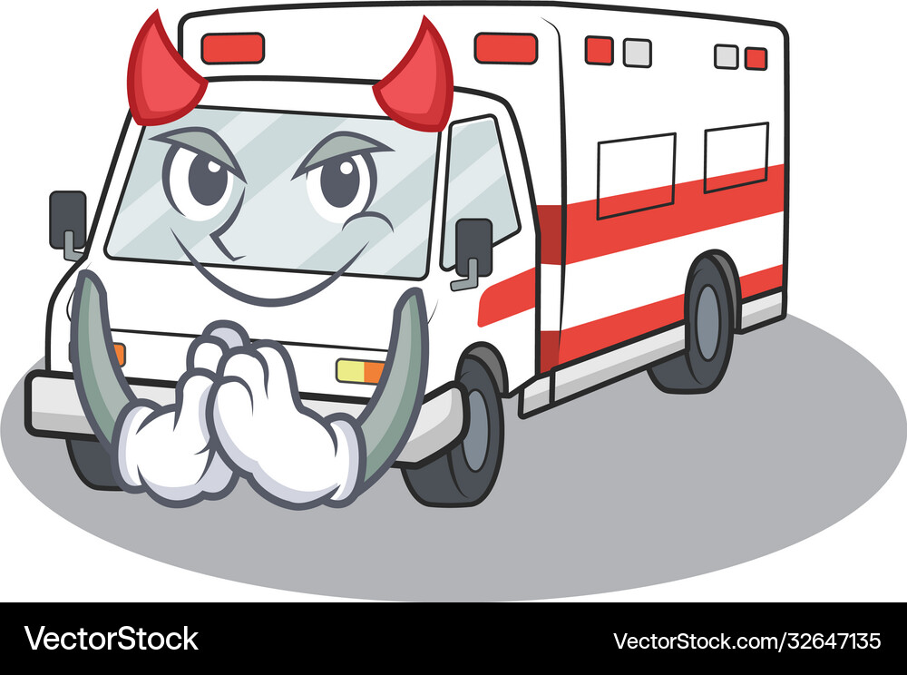 Devil ambulance cartoon in character design Vector Image