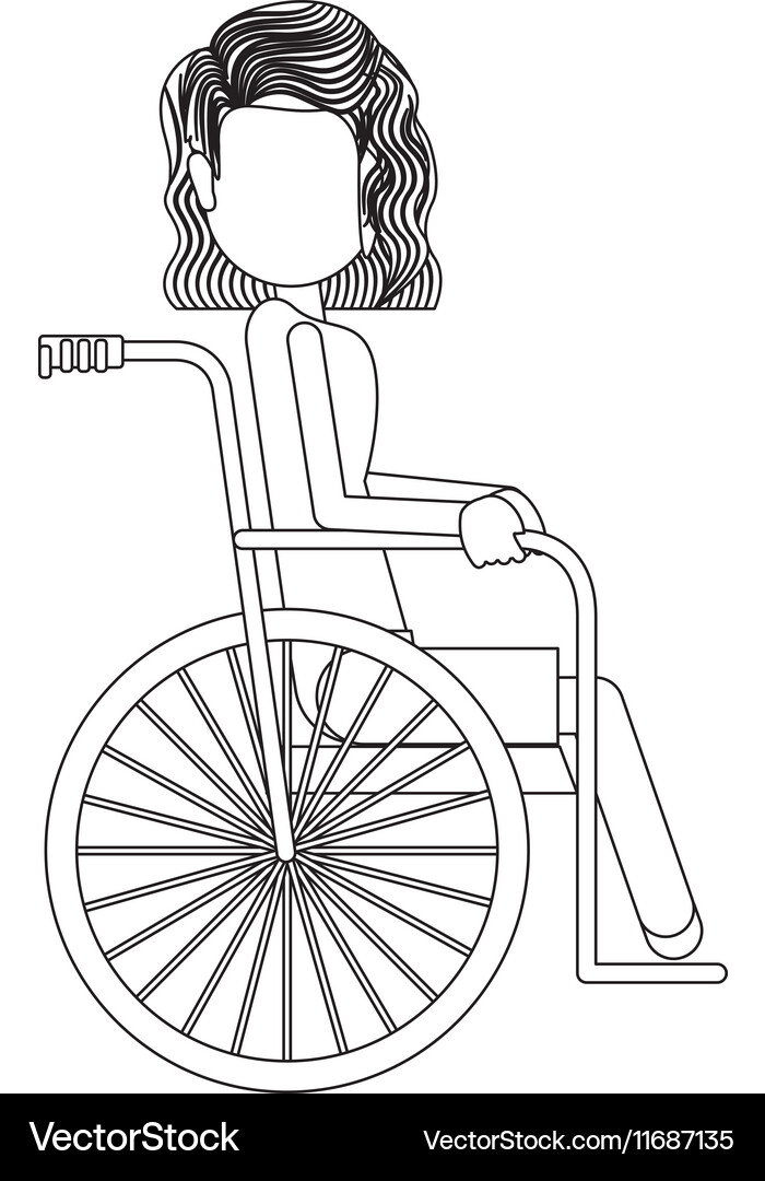 Disabled girl cartoon design Royalty Free Vector Image