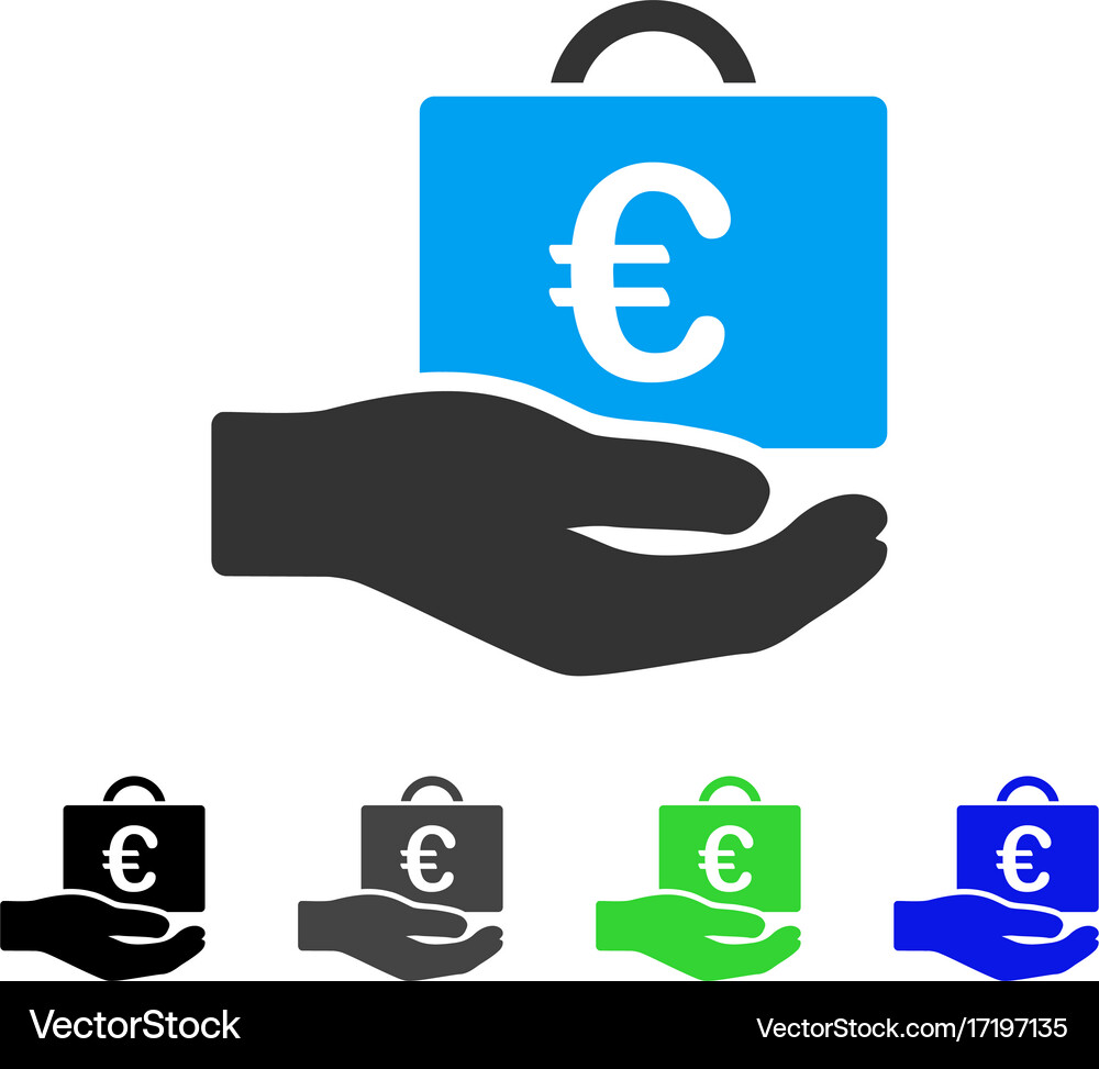 Euro accounting service flat icon Royalty Free Vector Image