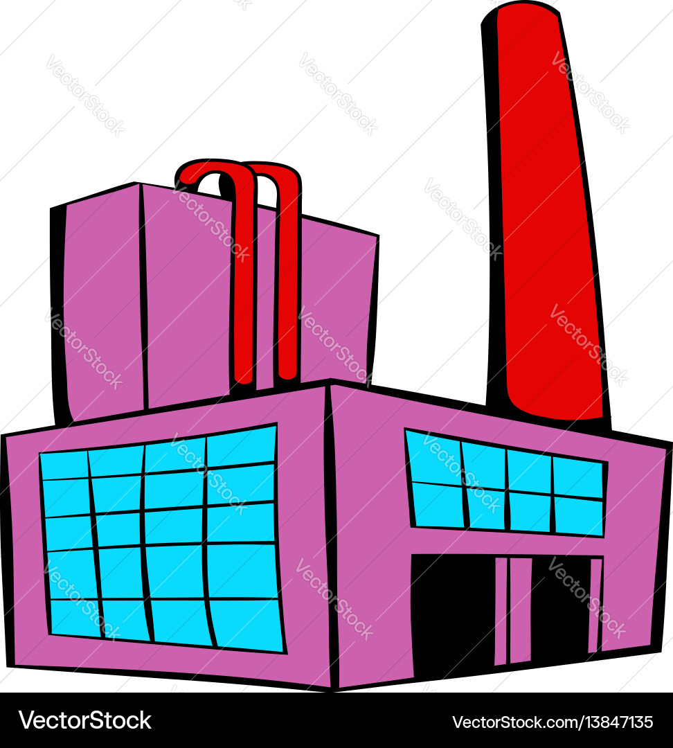 Factory building icon icon cartoon Royalty Free Vector Image