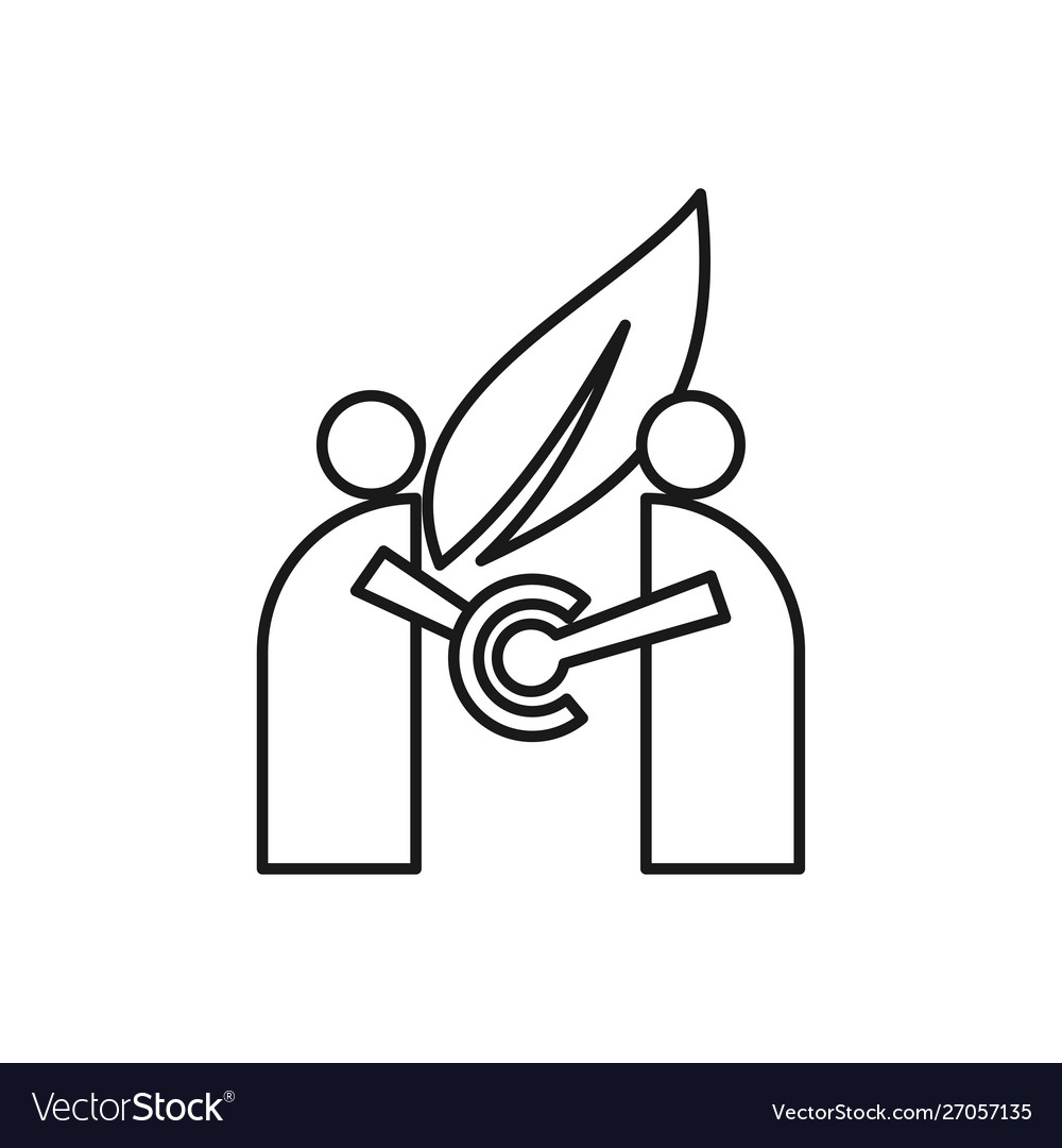 Farming leaf commitment teamwork together outline Vector Image