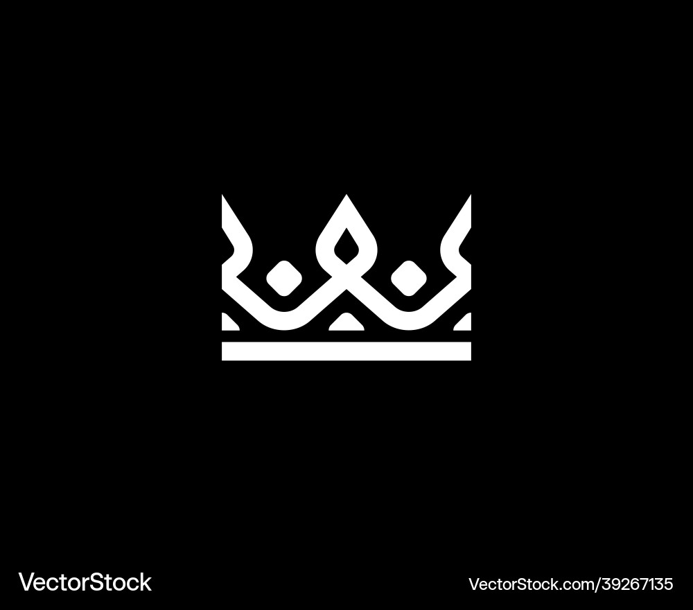 Graceful crown logo icon design premium Royalty Free Vector