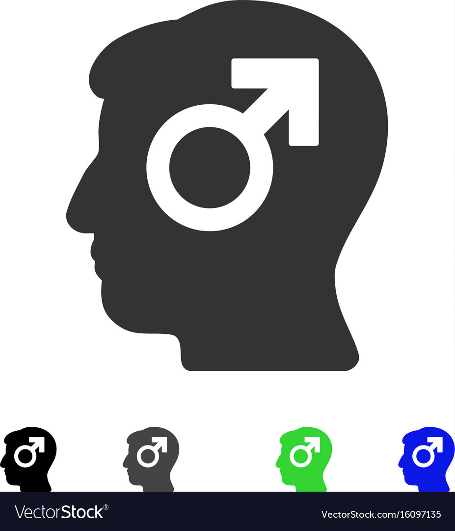 Mind potency flat icon Royalty Free Vector Image